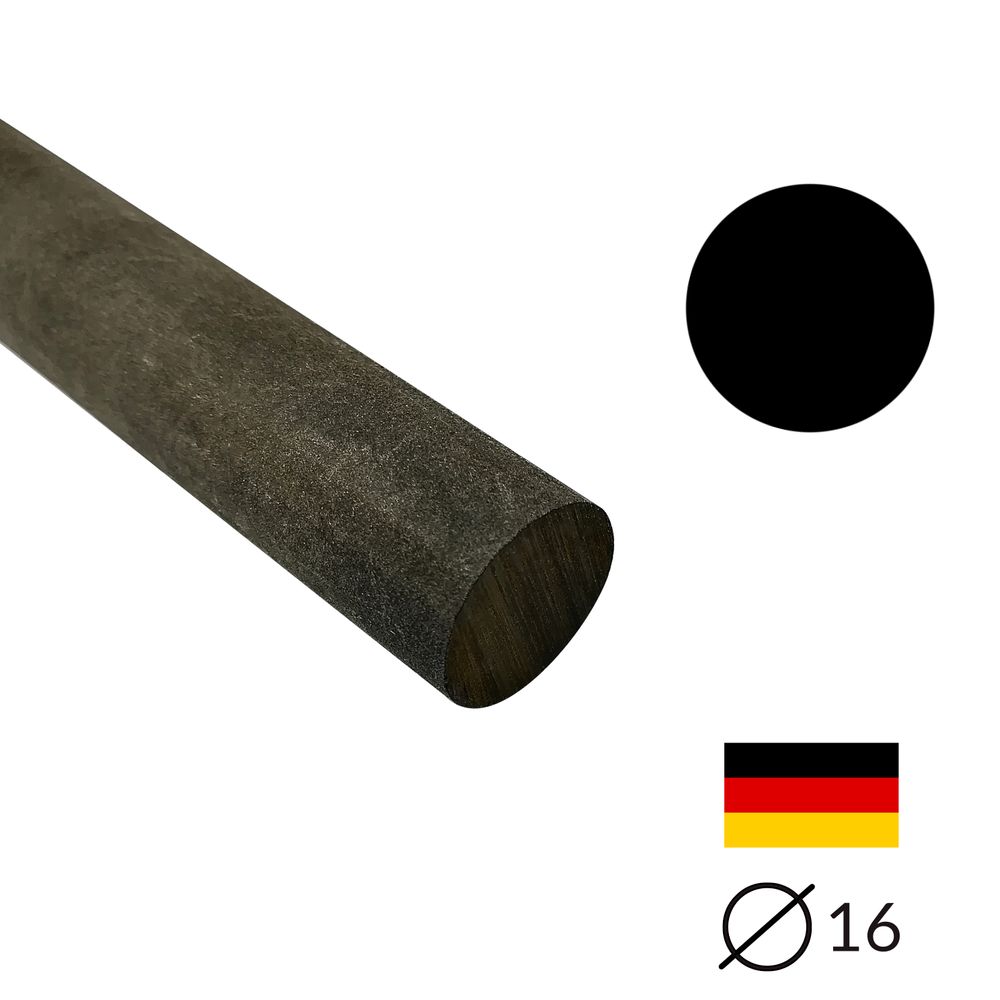 Ebonite rod - Ø16 - 25 cm - Raw - Black